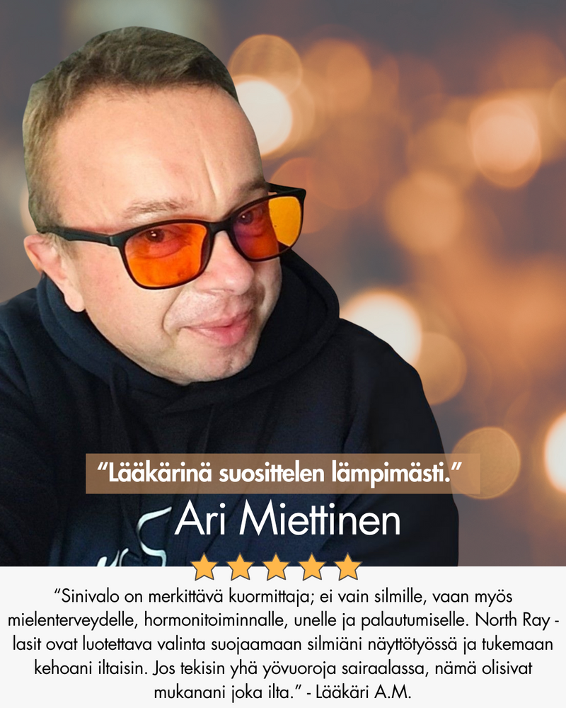 Suomessa suunniteltu sinivalolasimallisto ja klipsilinssit